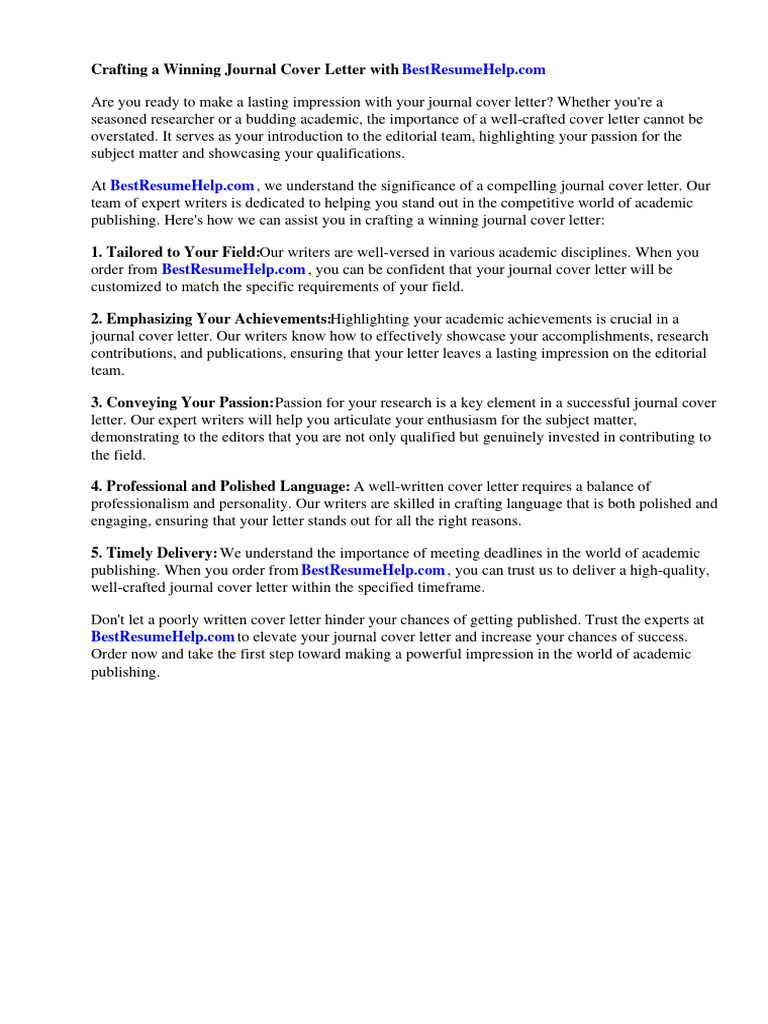 Journal Cover Letter | PDF | Academic Journal | Science