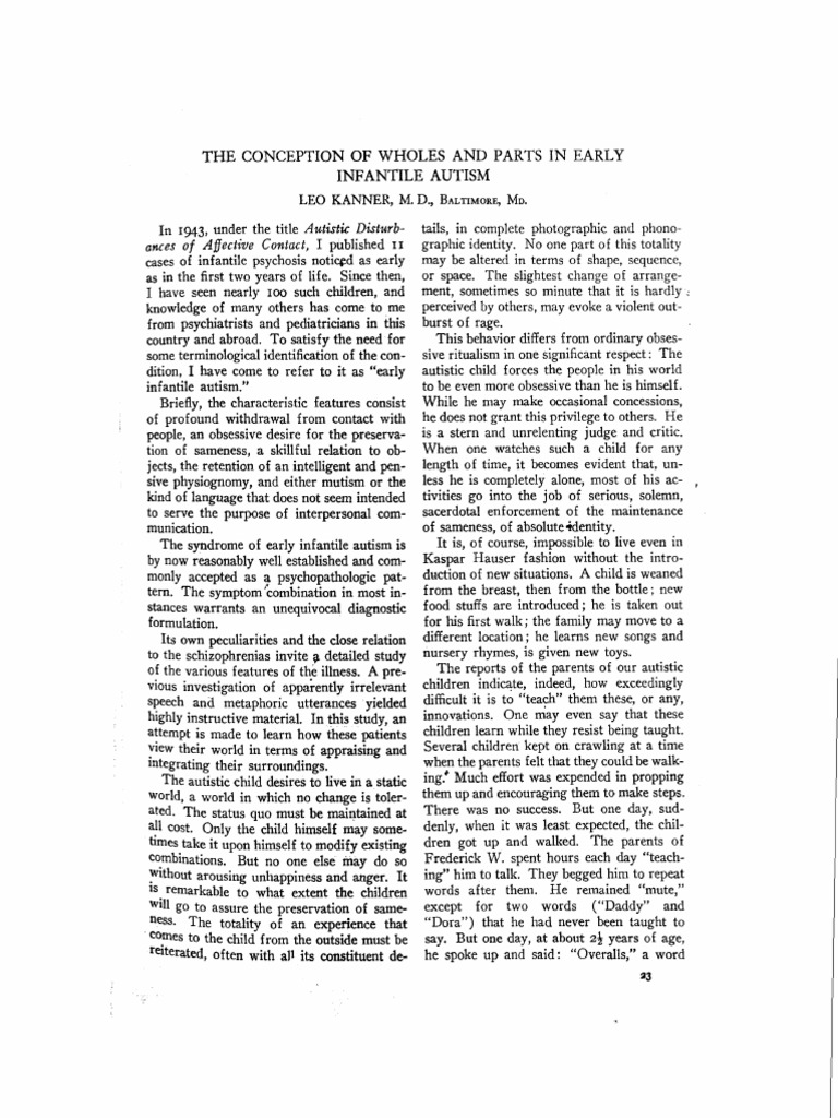 Library Kanner 1951 | PDF Library Kanner 1951 | PDF