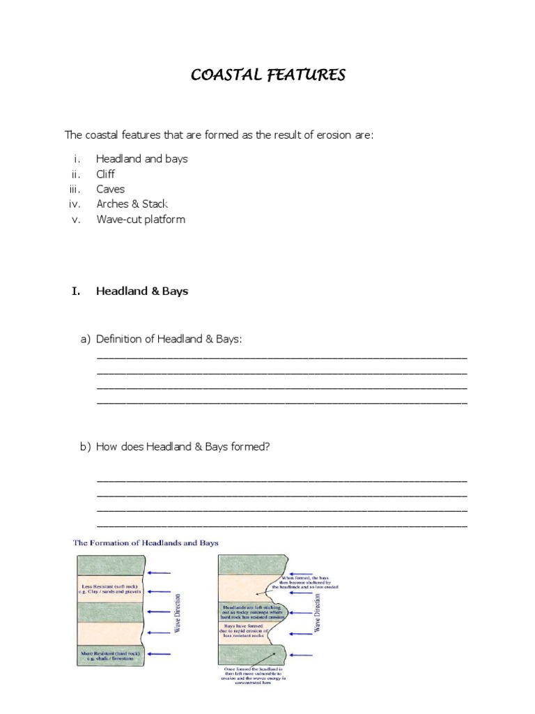 Coastal Erosion Features Guide | PDF
