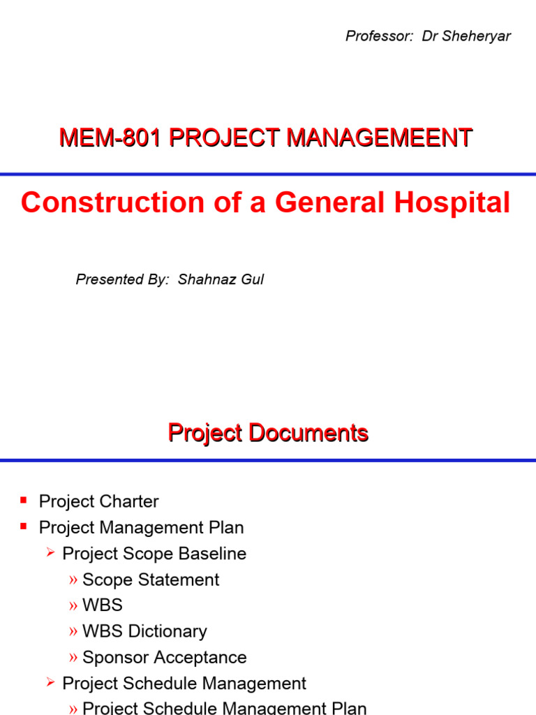 Construction of Hospital | PDF | Project Management | Hospital