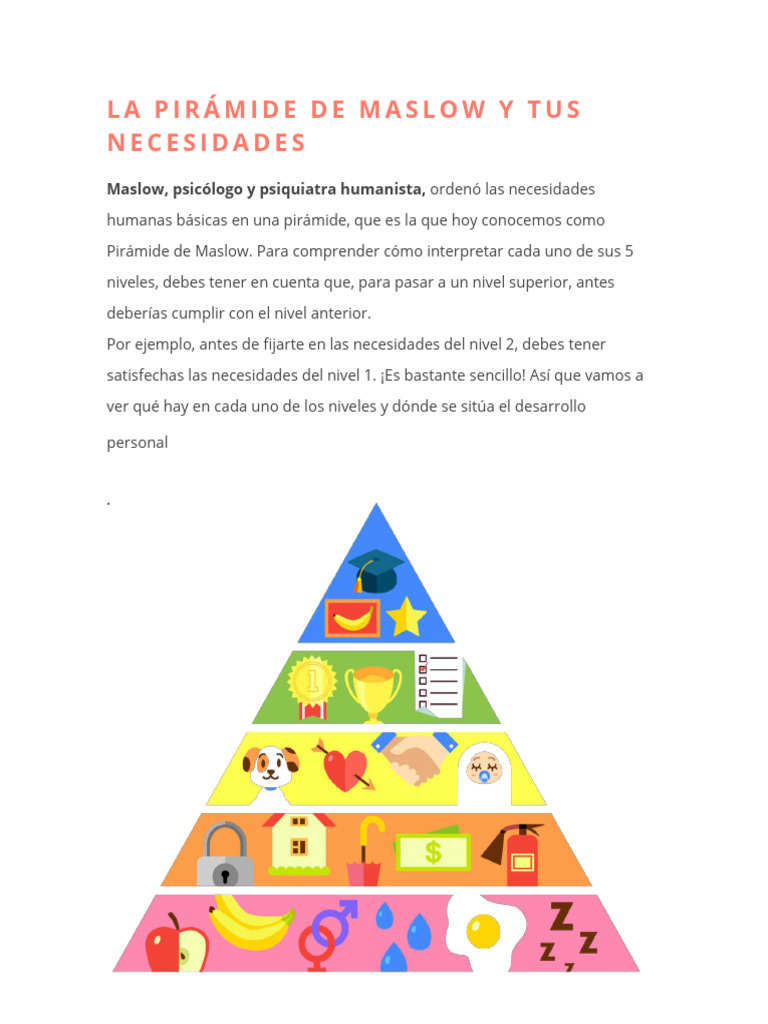 Guía Completa de la Pirámide de Maslow | PDF | Desarrollo personal | Conceptos psicologicos