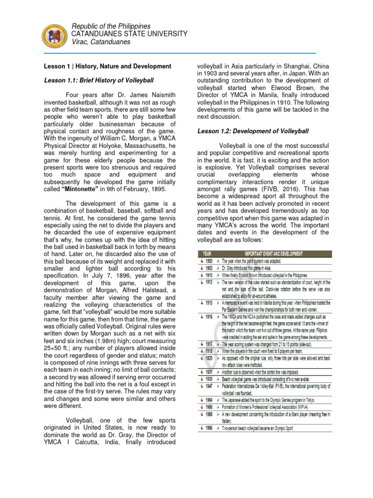 Volleyball Handouts Midterm Period | PDF | Volleyball | Sports