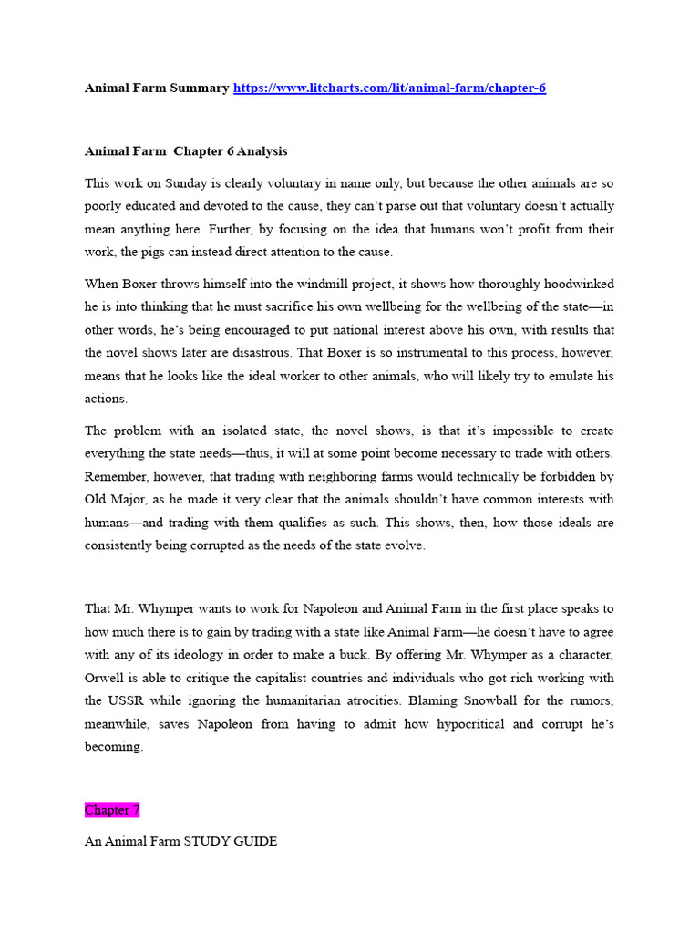 Chapters 6-8 Animal Farm | PDF