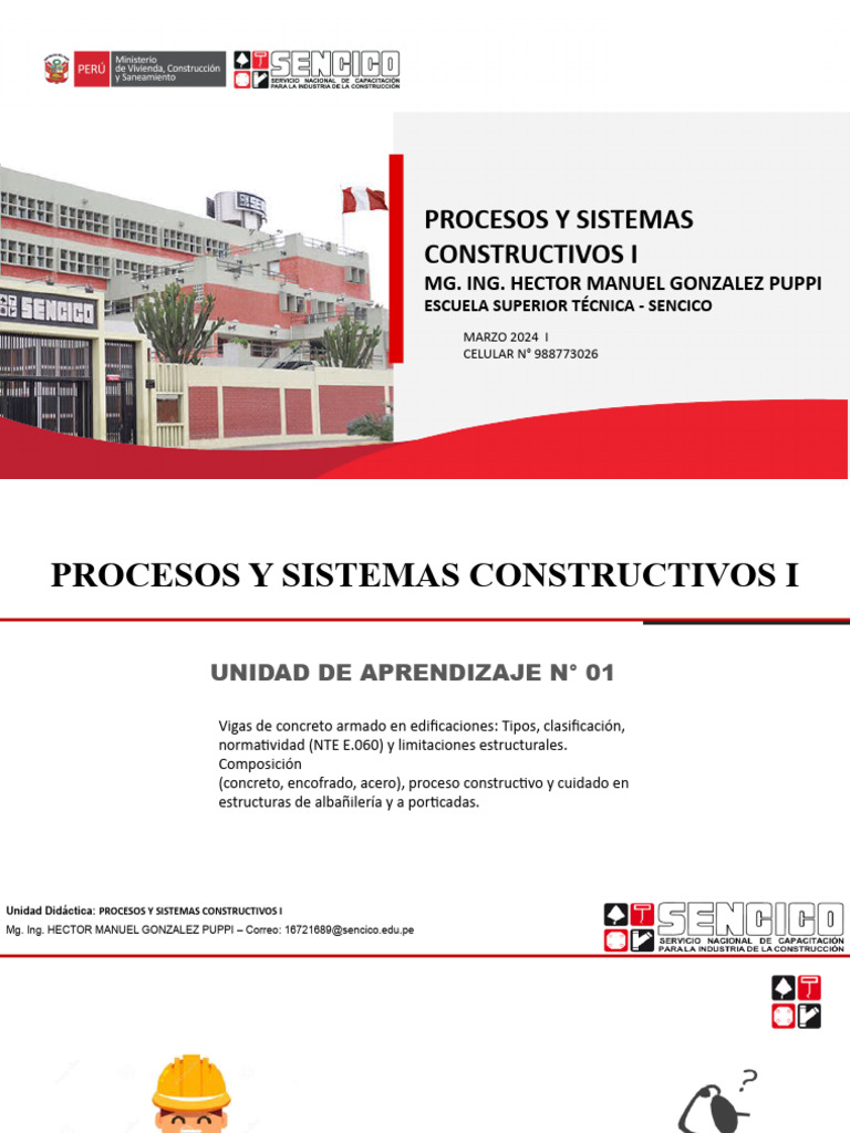 01.-Procesos y Sistemas Constructivos I 2024 I | Descargar gratis PDF | Perú | Economias
