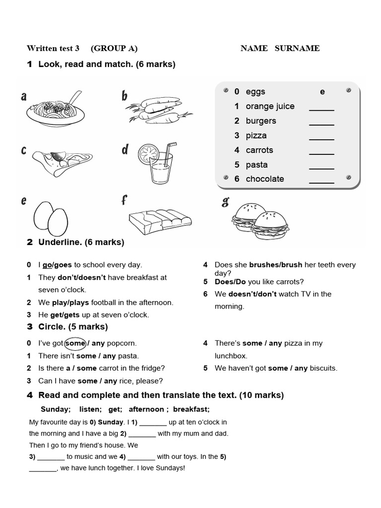 Smiles 3 Mod Test 5A | PDF | Eating Behaviors Of Humans | Cuisine