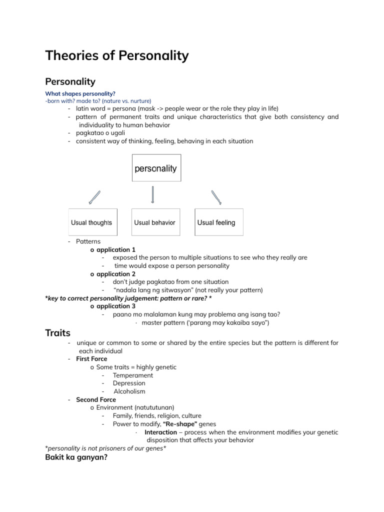 Theories of Personality | PDF | Id | Unconscious Mind