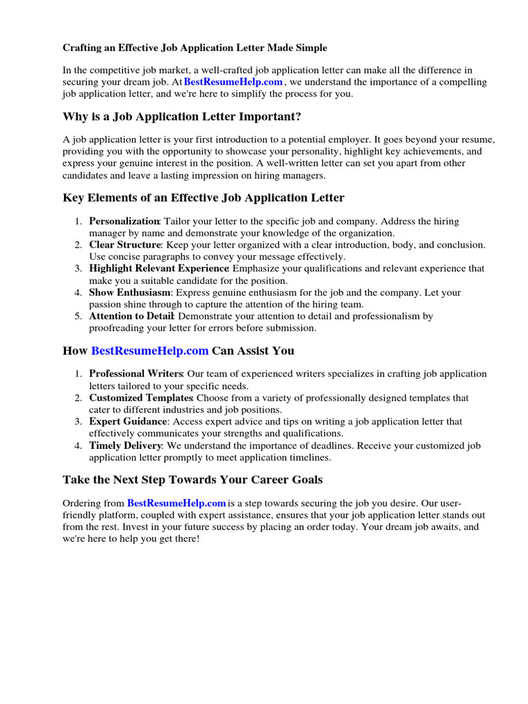 Job Application Letter Simple | PDF | Résumé | Job Interview