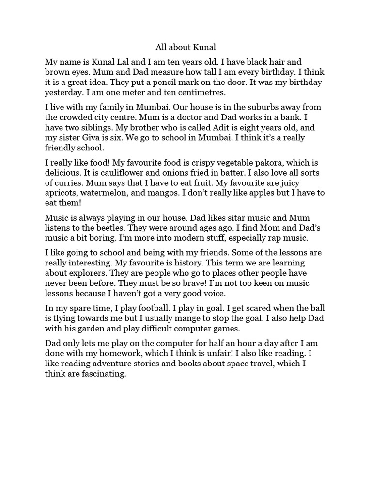 All About Kunal | PDF