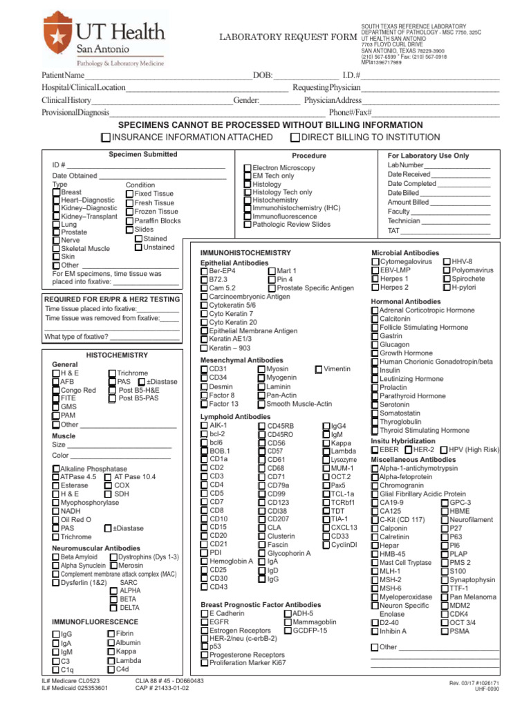 Laboratory Request Form | PDF