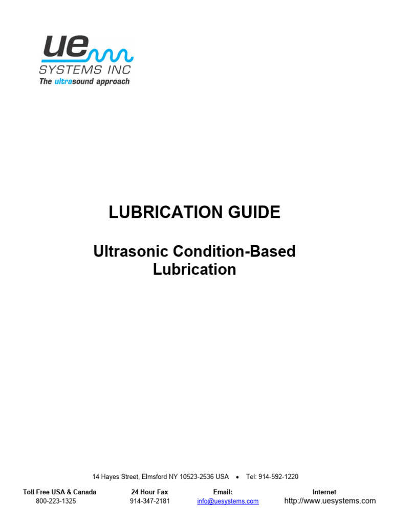 Lubrication Guide | PDF | Ultrasound | Bearing (Mechanical)