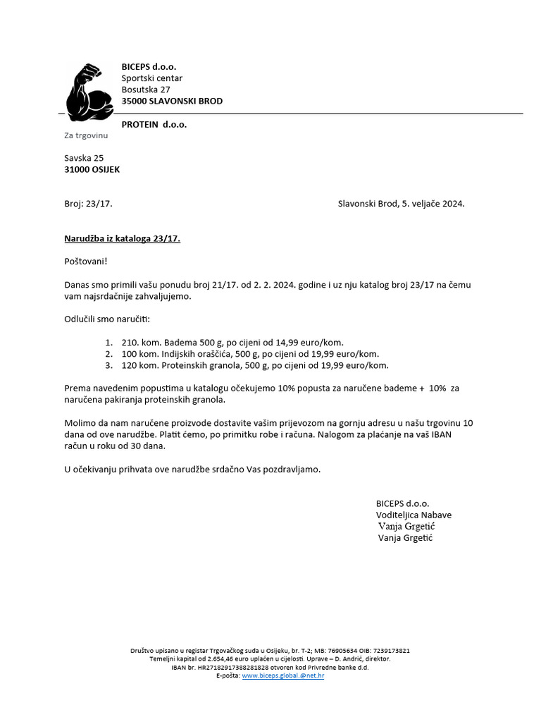 Dopis Narudžba | PDF