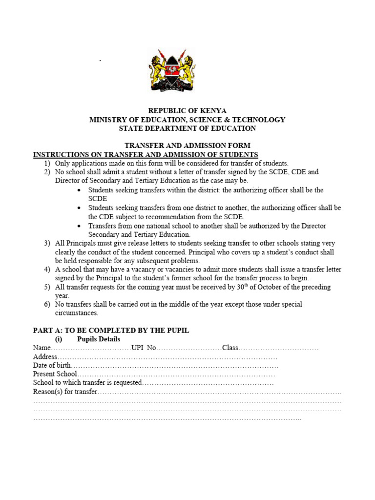 Transfer Form Primary School Edited | PDF | Finance & Money Management