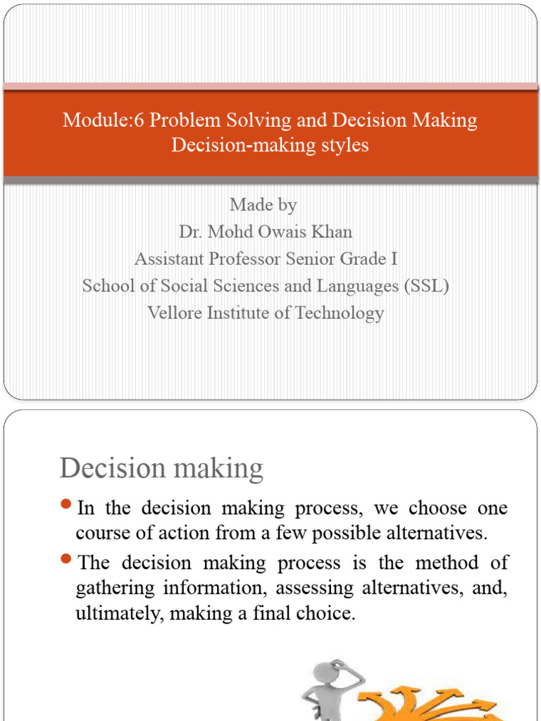 Module 6 Decision-making | PDF | Decision Making | Swot Analysis