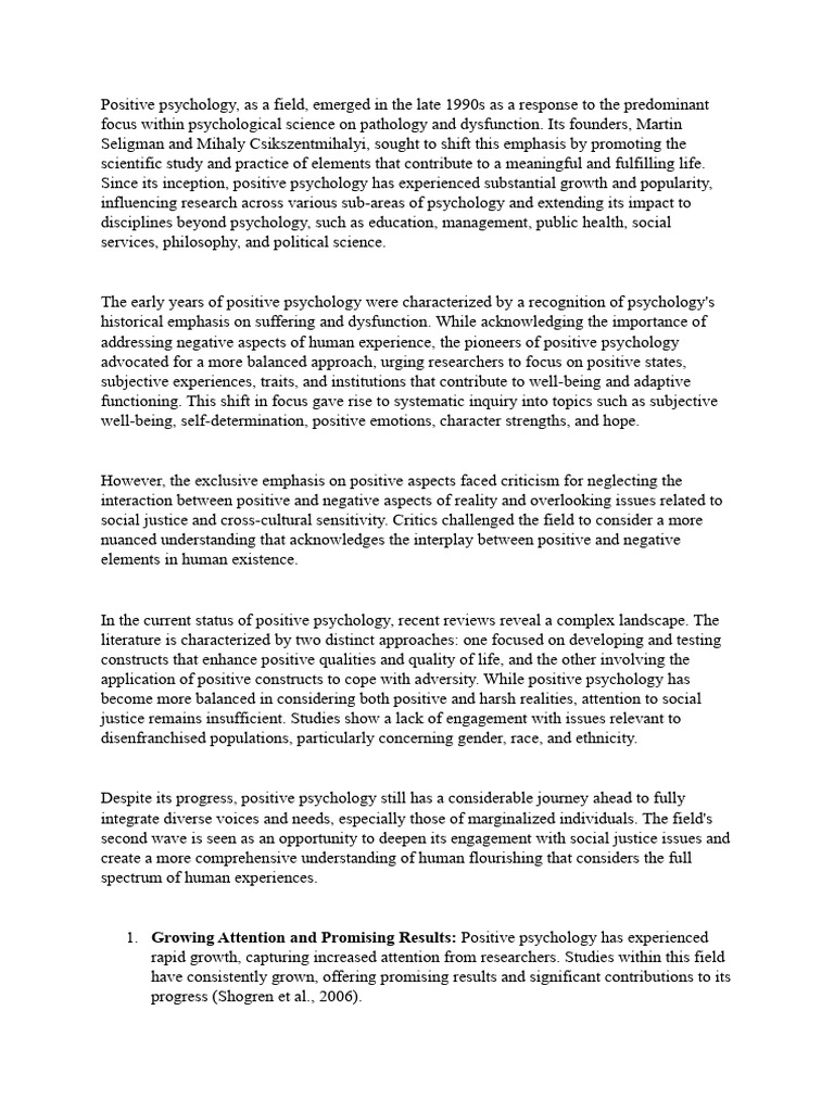 Current Trends in Positive Psychology | PDF | Positive Psychology ...