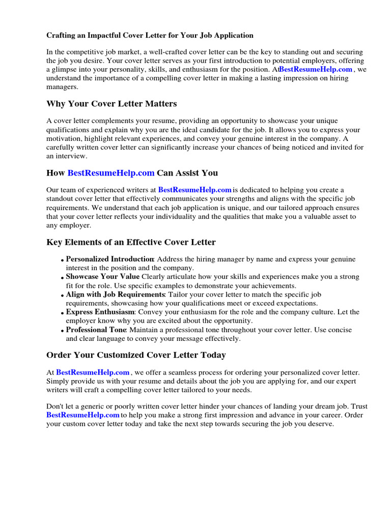 Cover Letter For Job Interview | PDF | Job Interview | Résumé