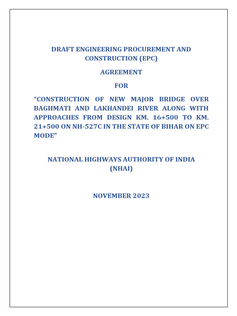 04. Draft EPC Agreement_01.11.2023 | PDF | Indemnity | Taxes