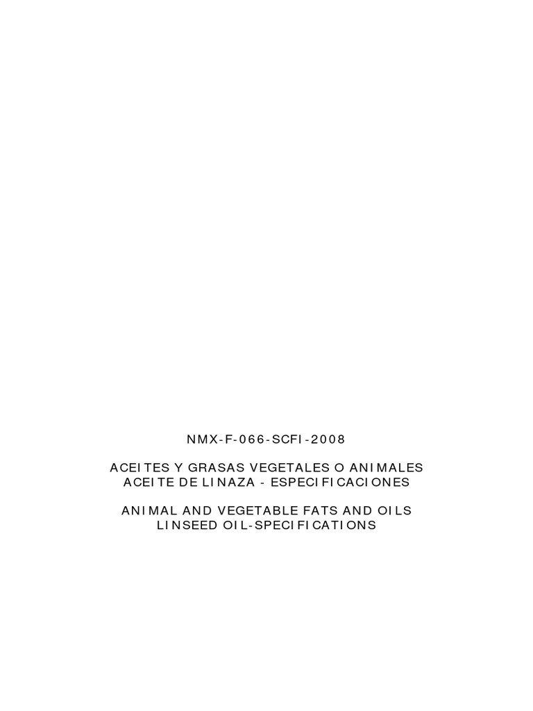 NMX F 066 Scfi 2008 | PDF | Petróleo | Alimentos