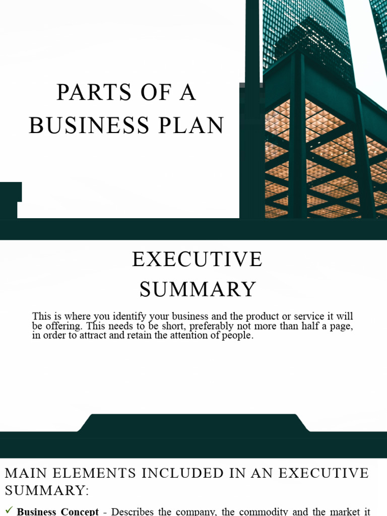 Parts of A Business Plan | PDF | Sales | Pricing