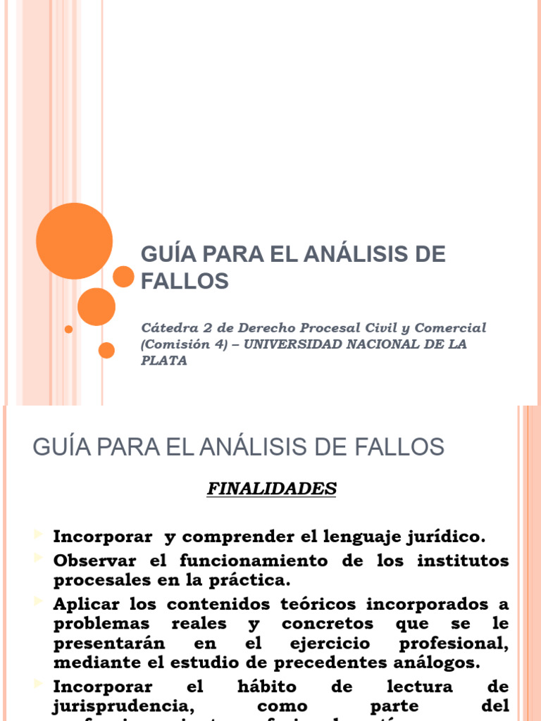 Guía para El Análisis de Fallos | PDF | Sentencia (ley) | Caso de ley