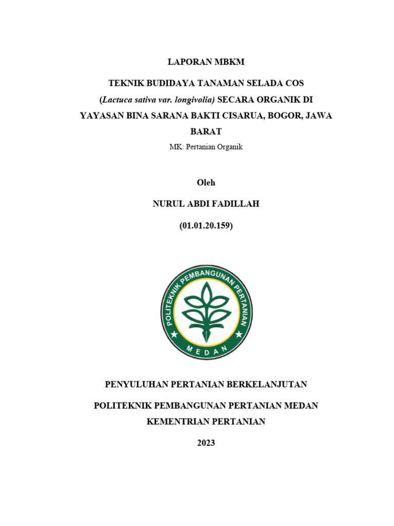Laporan Pertanian Organik | PDF | Teknologi & Rekayasa
