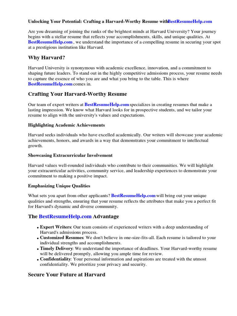 Harvard University Cover Letter Sample | Download Free PDF | Résumé ...