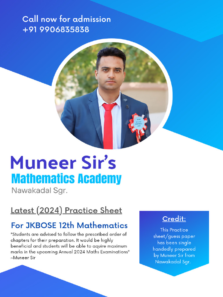 Muneer Sir Practice Sheet | PDF | Differential Equations | Applied Mathematics