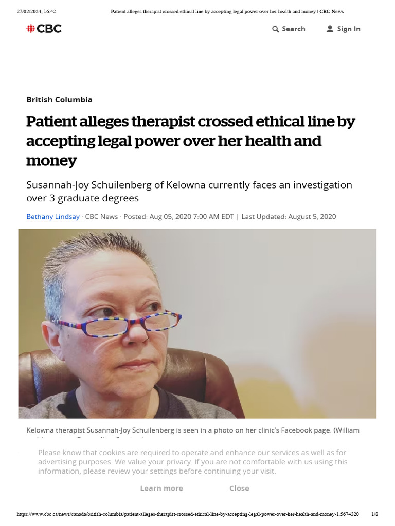 Patient Alleges Therapist Crossed Ethical Line by Accepting Legal Power ...