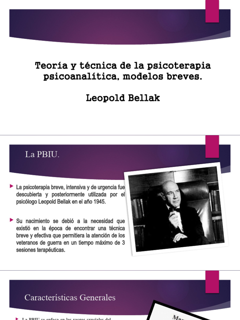Psicoterapia Breve Intensiva de Bellak | PDF | Psicoterapia | Suicidio