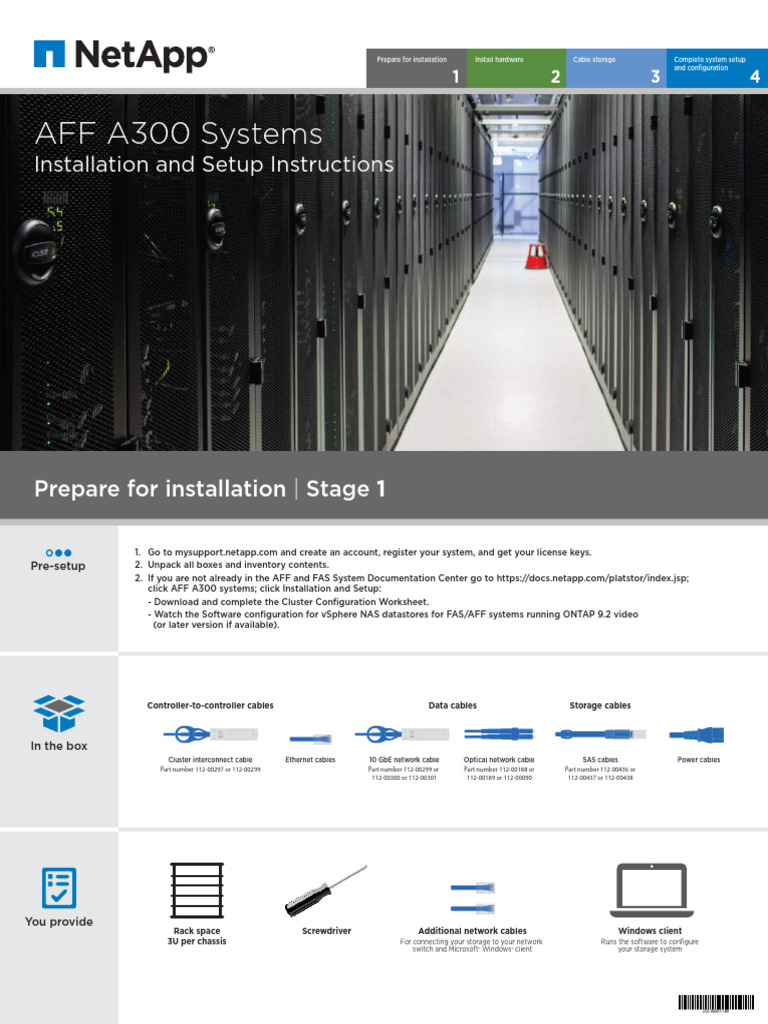 Installation and Setup Instructions AFF A300 | PDF | Computer Network ...