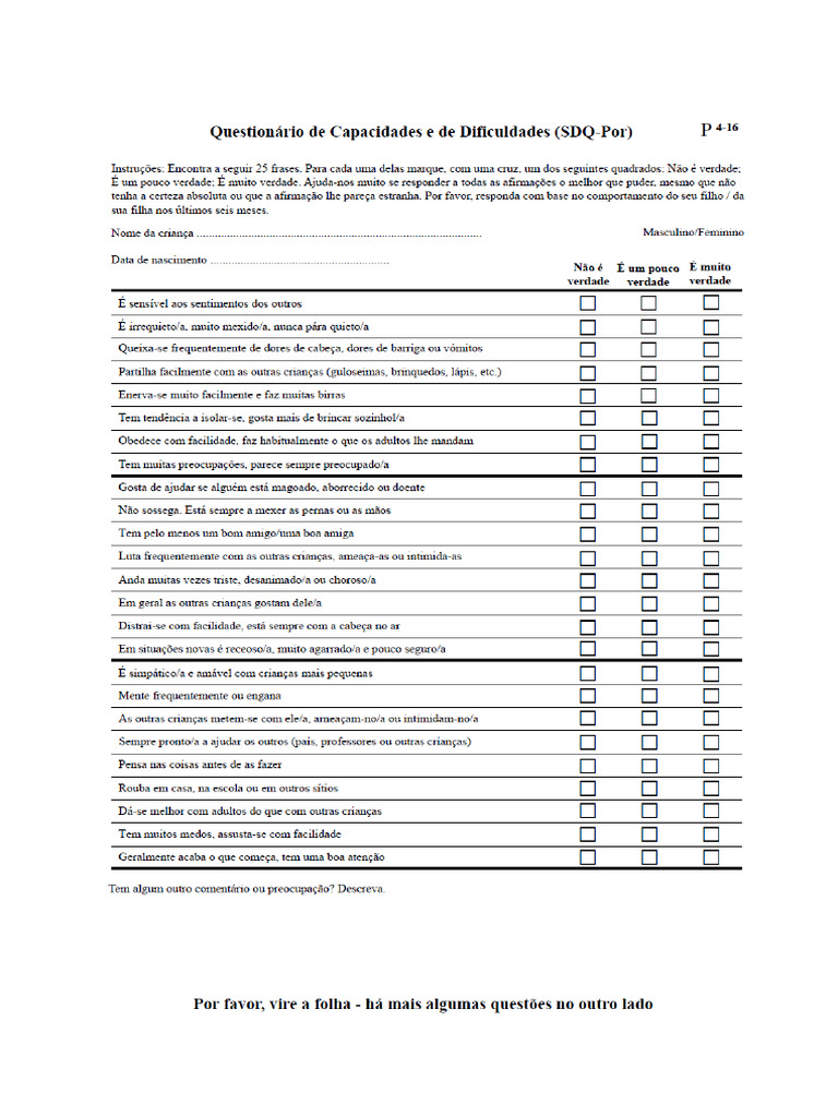 SDQ Pais 4-16 | PDF