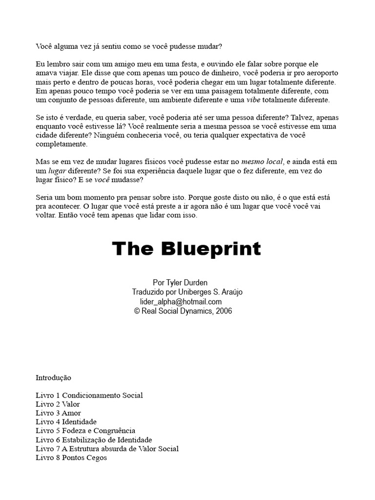 The Blueprint-Tyler Durden RSD | PDF | Emoções | Pensamento