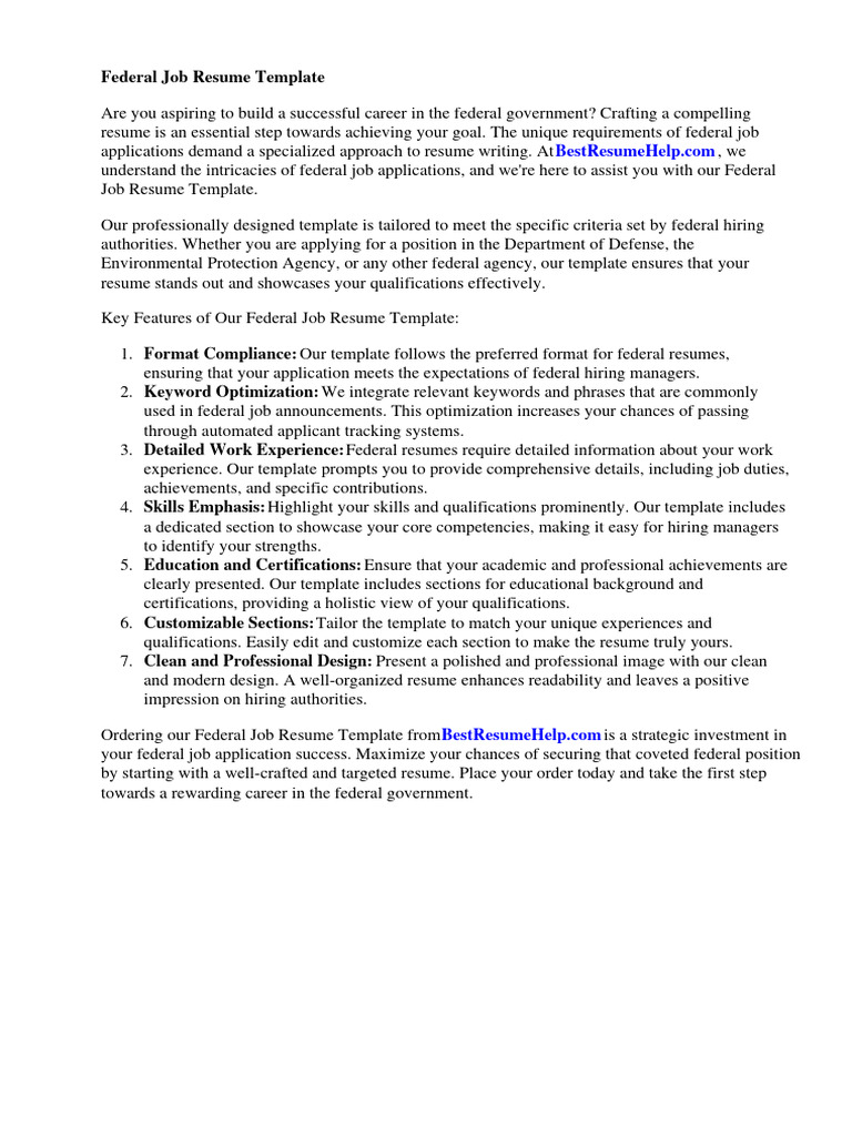 Federal Job Resume Template | PDF | Résumé