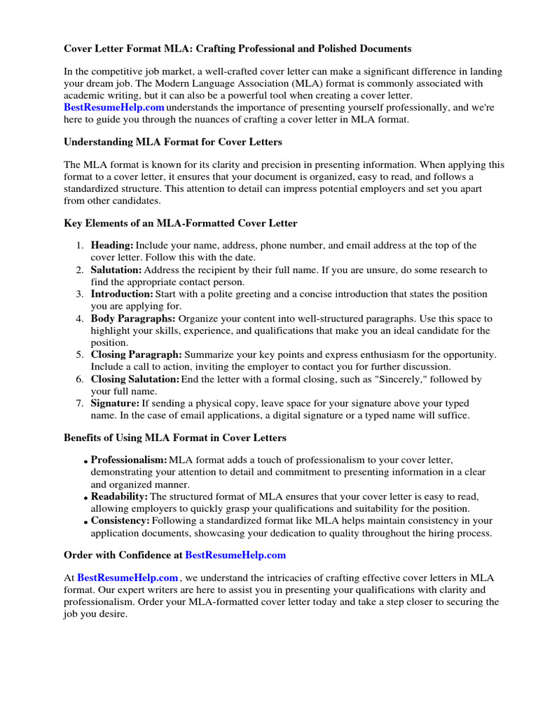 Cover Letter Format Mla | PDF | Apa Style | Paragraph