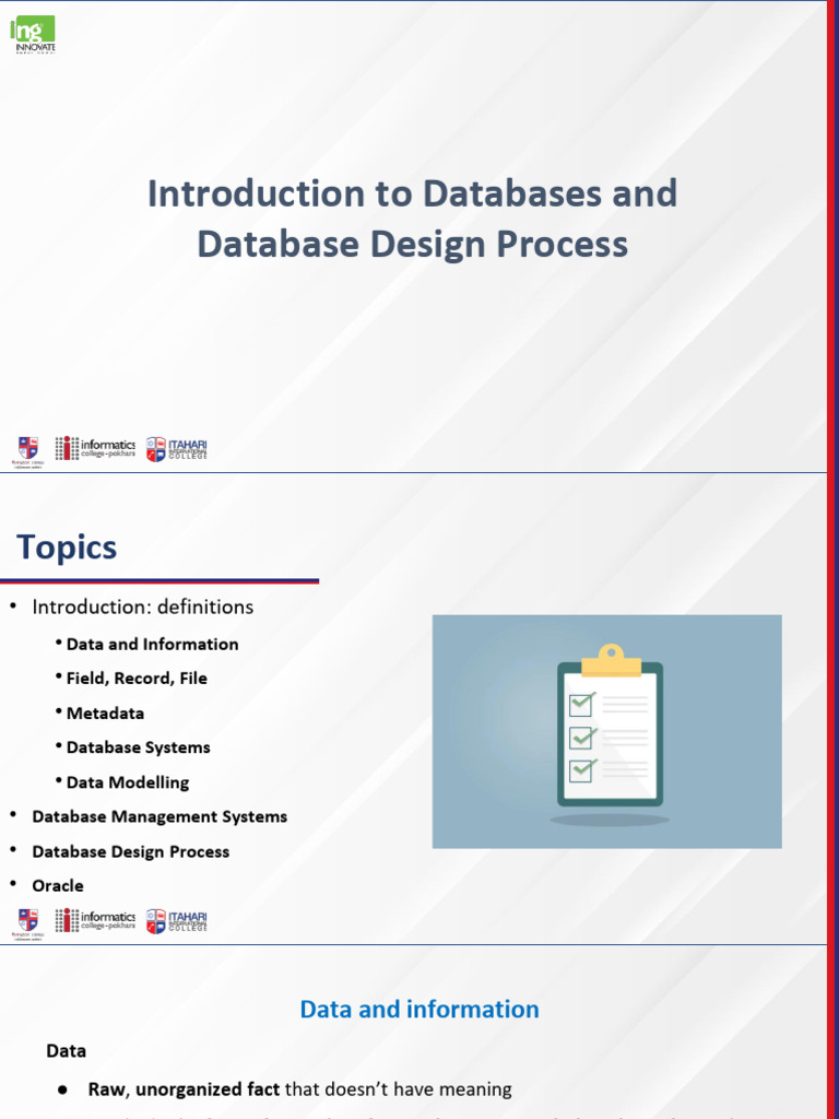 Introduction To Databases and Database Design Process | PDF | Databases ...