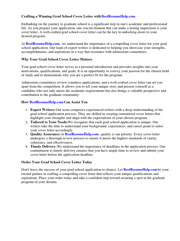 Grad School Cover Letter | PDF | Résumé | Postgraduate Education