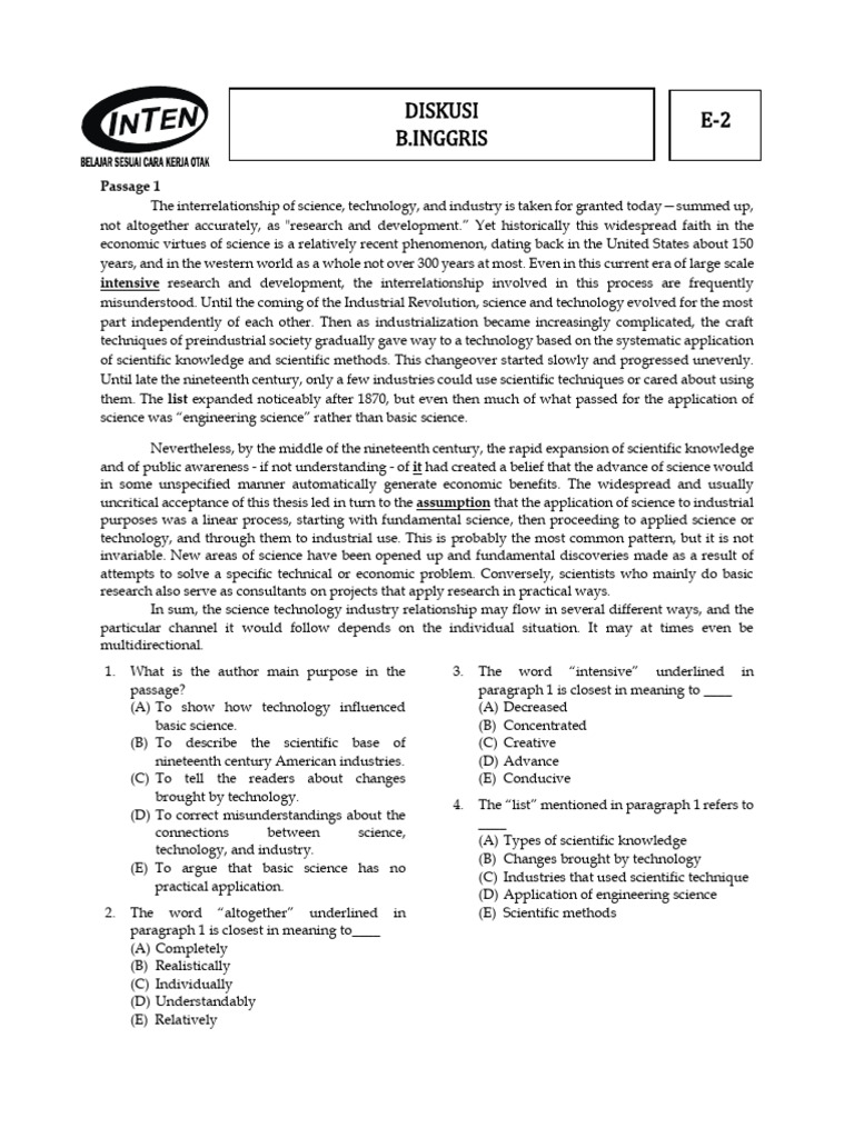 Soal Diskusi Eng 3 (WFH 4 Mei) | PDF | Science | Basic Research