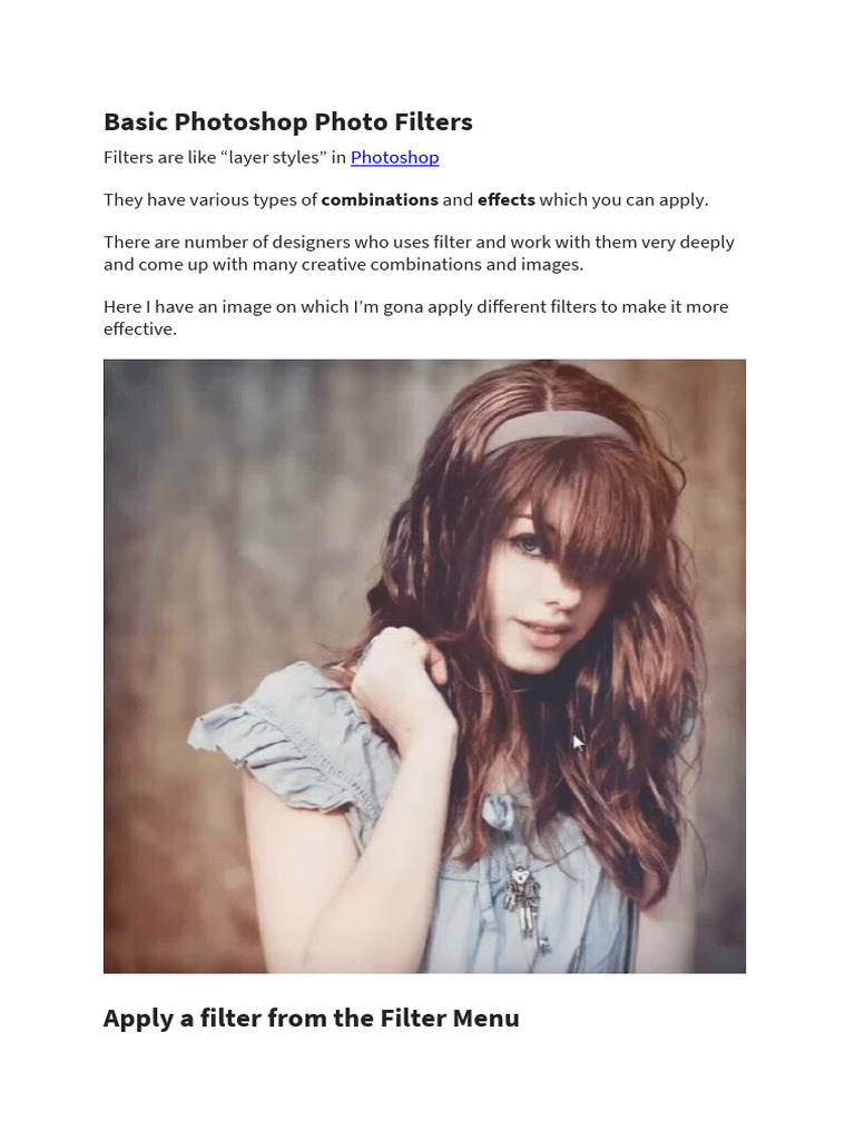 Basic Photoshop Photo Filters | PDF