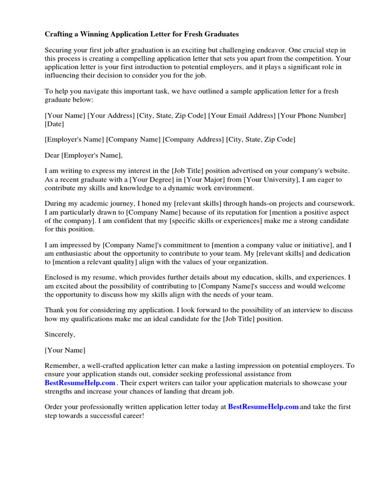 Sample Application Letter for Graduates | PDF | Résumé | Recruitment