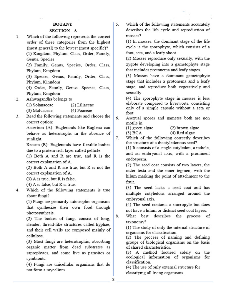Neet Grand Test - 2 Paper (10!03!2024) | PDF | Atrium (Heart) | Meiosis