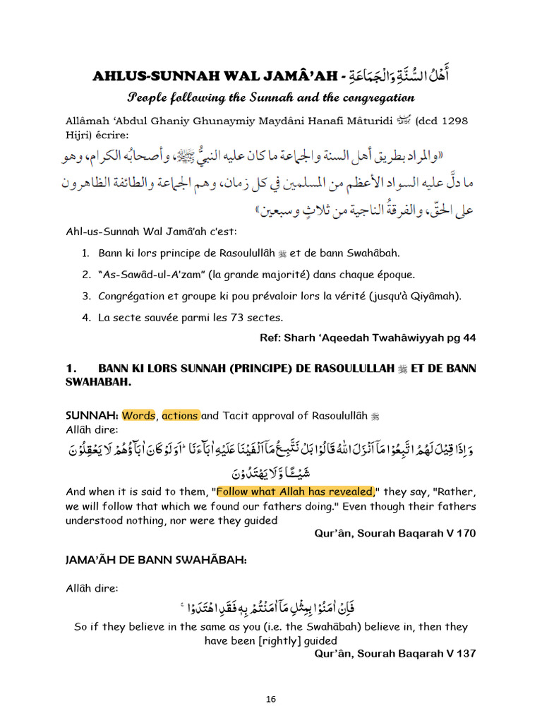 Lesson 3 Aqeedah PG 16 20 | PDF | Monotheism | Islamic Branches