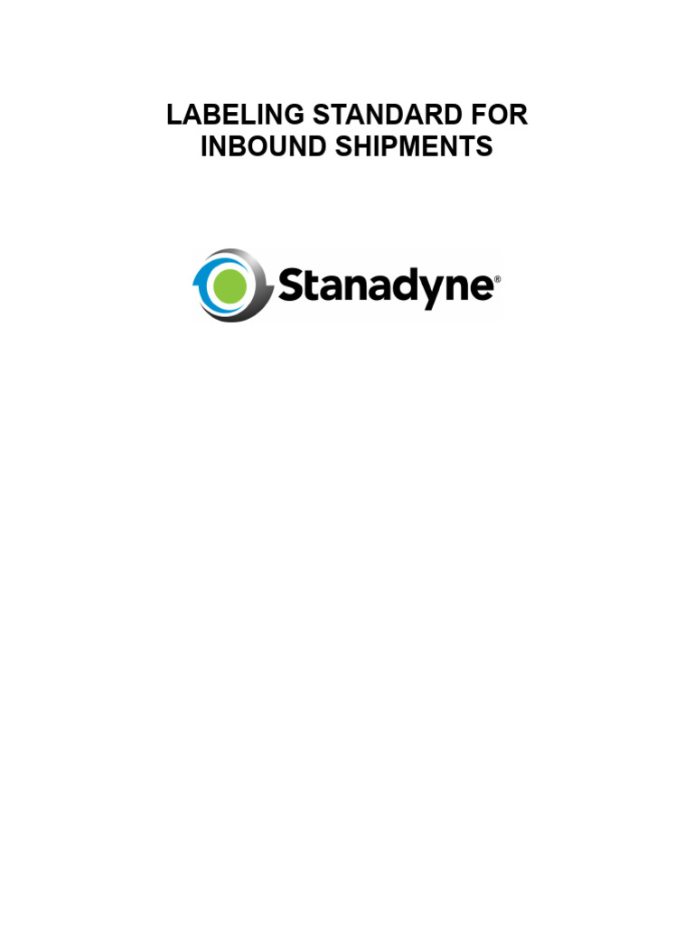 Labeling Standard For Inbound Shipments | Download Free PDF | Packaging ...