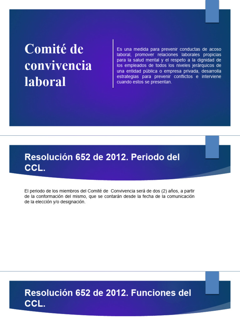 Comité de convivencia laboral | PDF