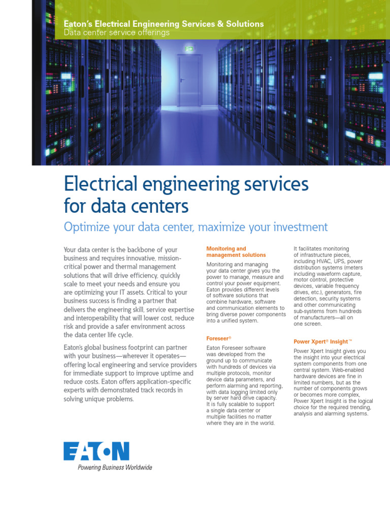 Electrical Engineering Services For Data Centers | Download Free PDF ...