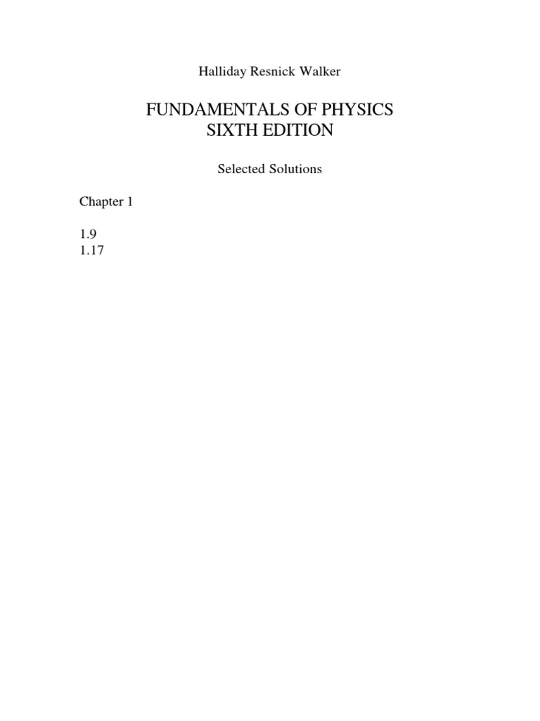 Selected Solutions for Halliday Physics | PDF