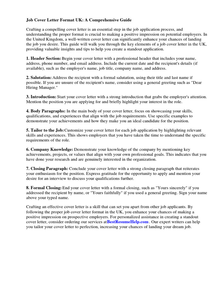 Job Cover Letter Format Uk | PDF | Résumé