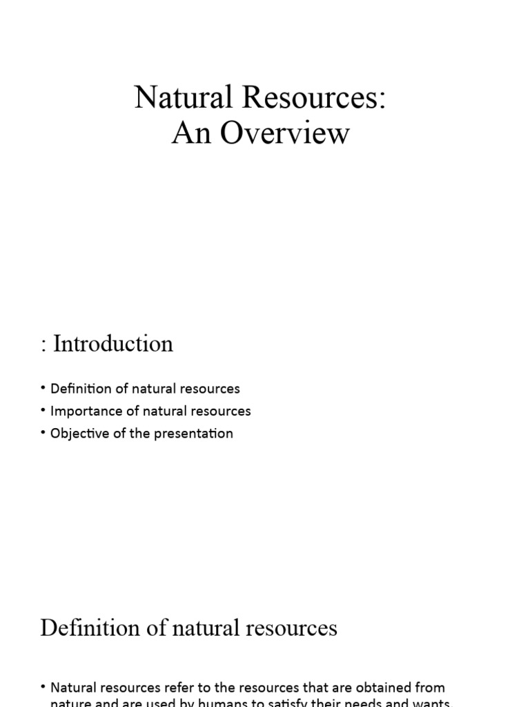 Natural Resources | PDF | Resource | Renewable Energy