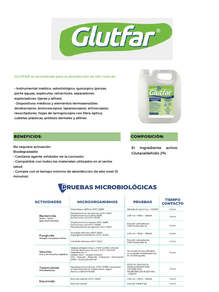 Ficha Técnica de Glutfar Plus | PDF | Agua | Materiales