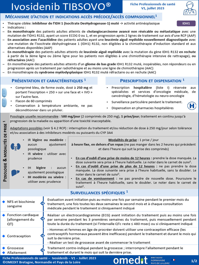 TIBSOVO Ivosidenib V1 Pro | PDF | Médecine | Maladies et troubles