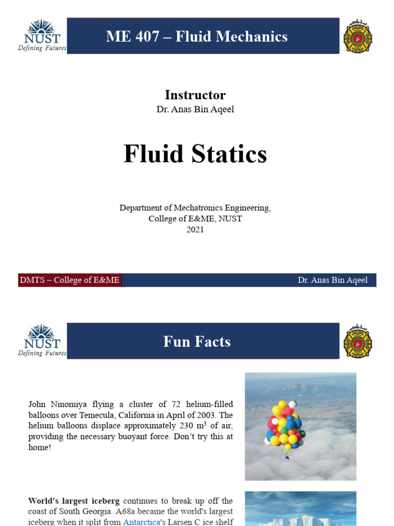 Fluid Statics | PDF