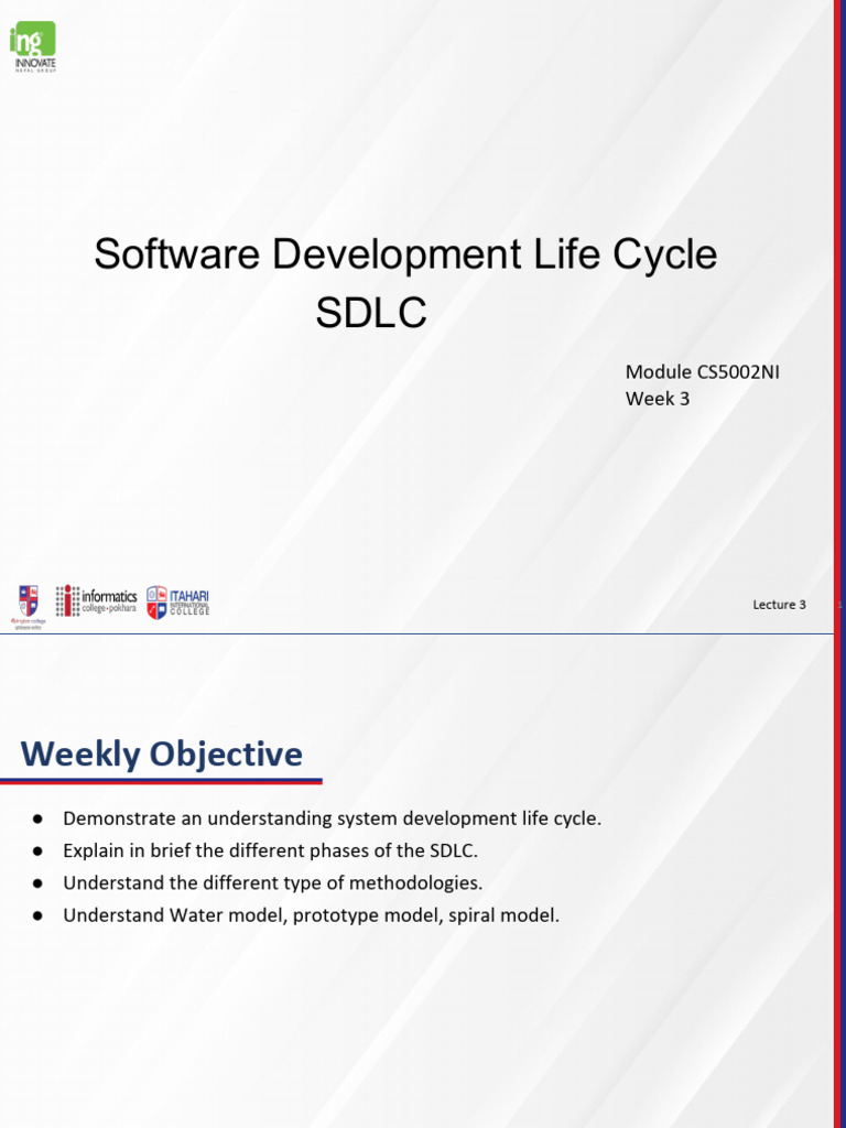 CS5002NI WK03 L SDLCMethodologies 93444 | PDF | Software Development ...